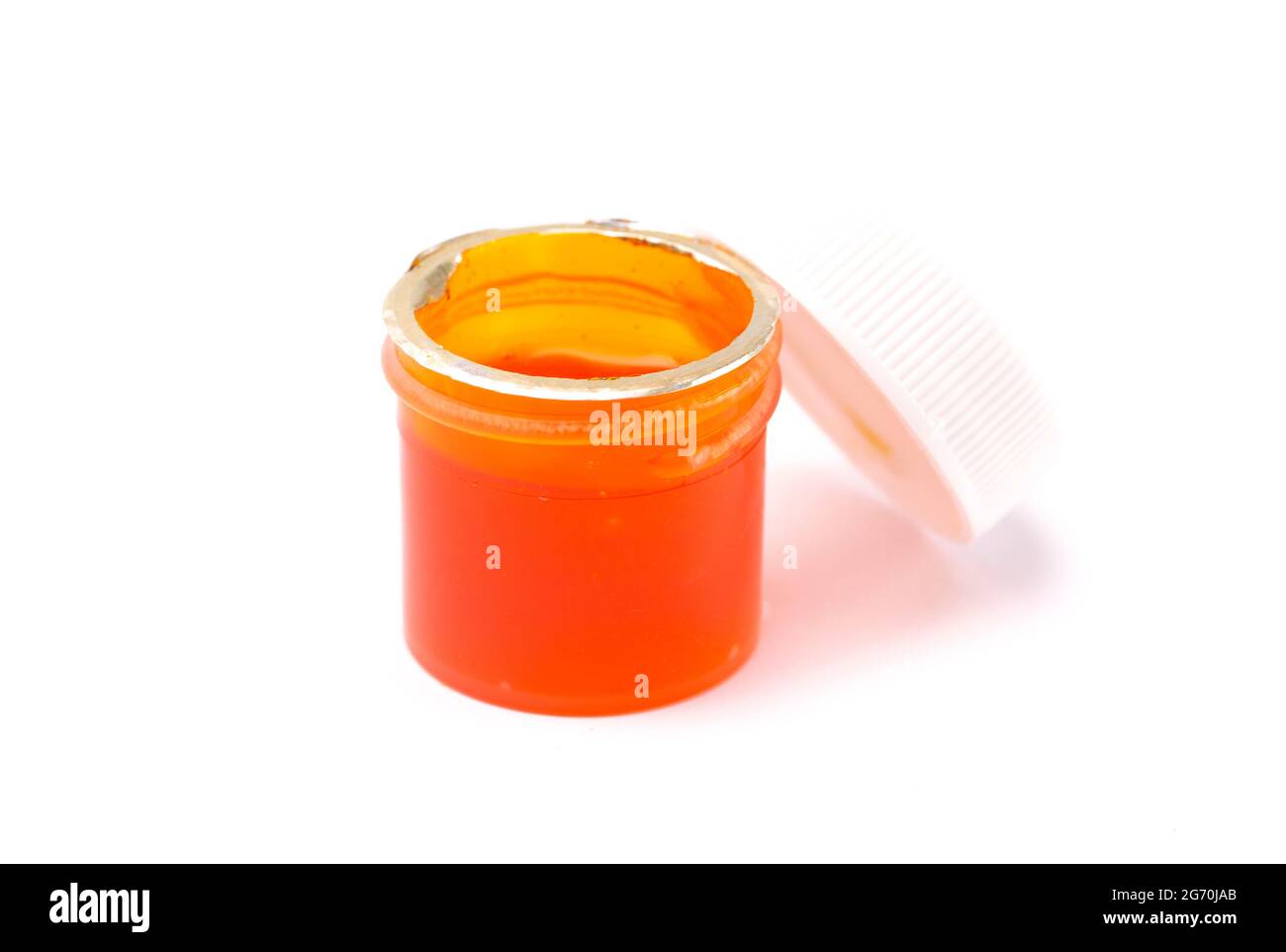 An Opened Pot of Yellow Gel Food Coloring for Baking Isolated on a ...