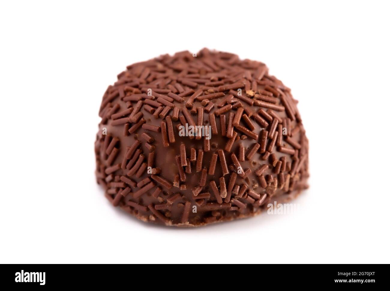 A Single Chocolate Truffle Isolated on a White Background Stock Photo ...