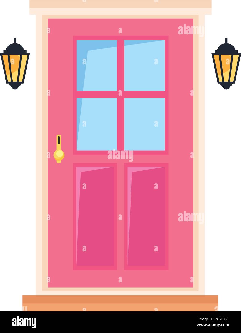 pink front door Stock Vector Image & Art - Alamy