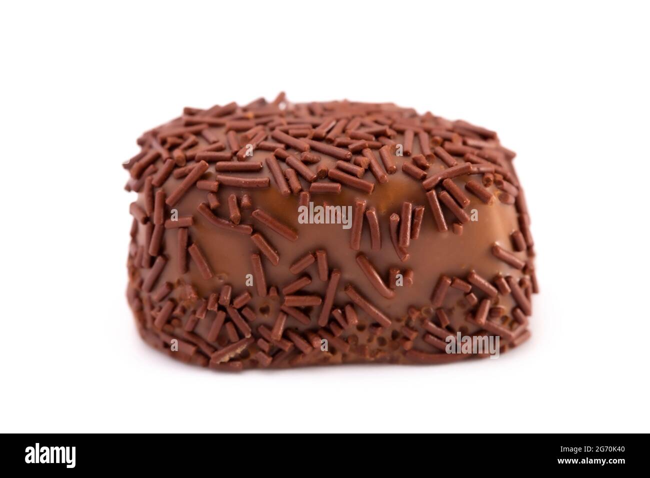 A Single Chocolate Truffle Isolated on a White Background Stock Photo ...