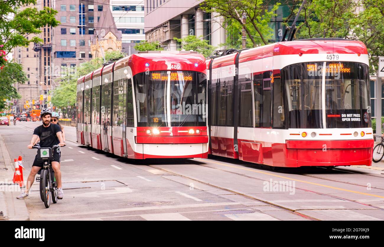 Toronto transit bike pedestrian streetcar hi-res stock photography and ...