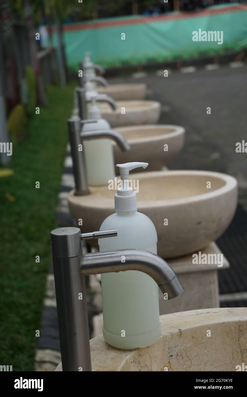 Soap for washing hand with a natural background Stock Photo - Alamy