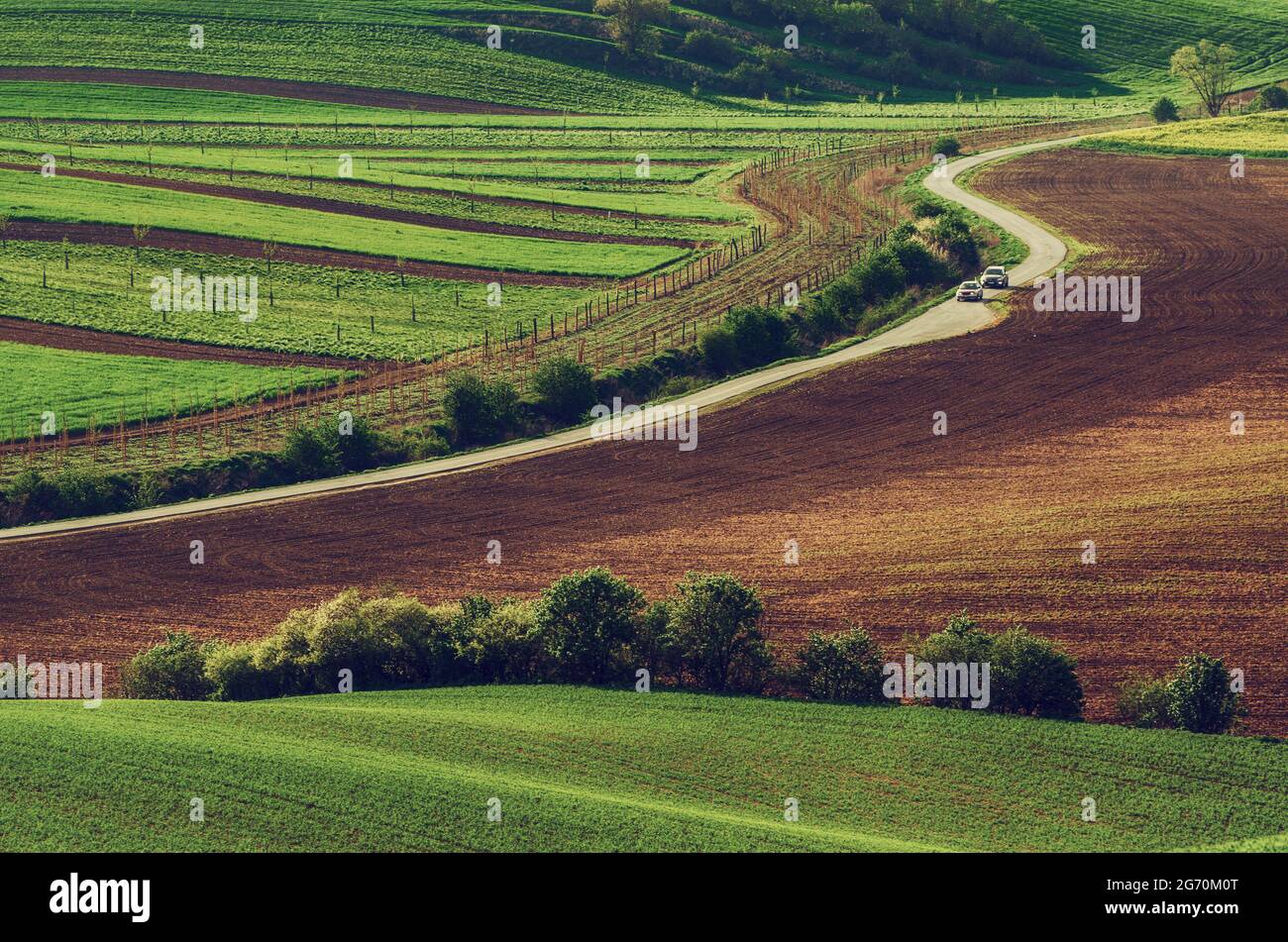 Rural landscape with road Stock Photo - Alamy