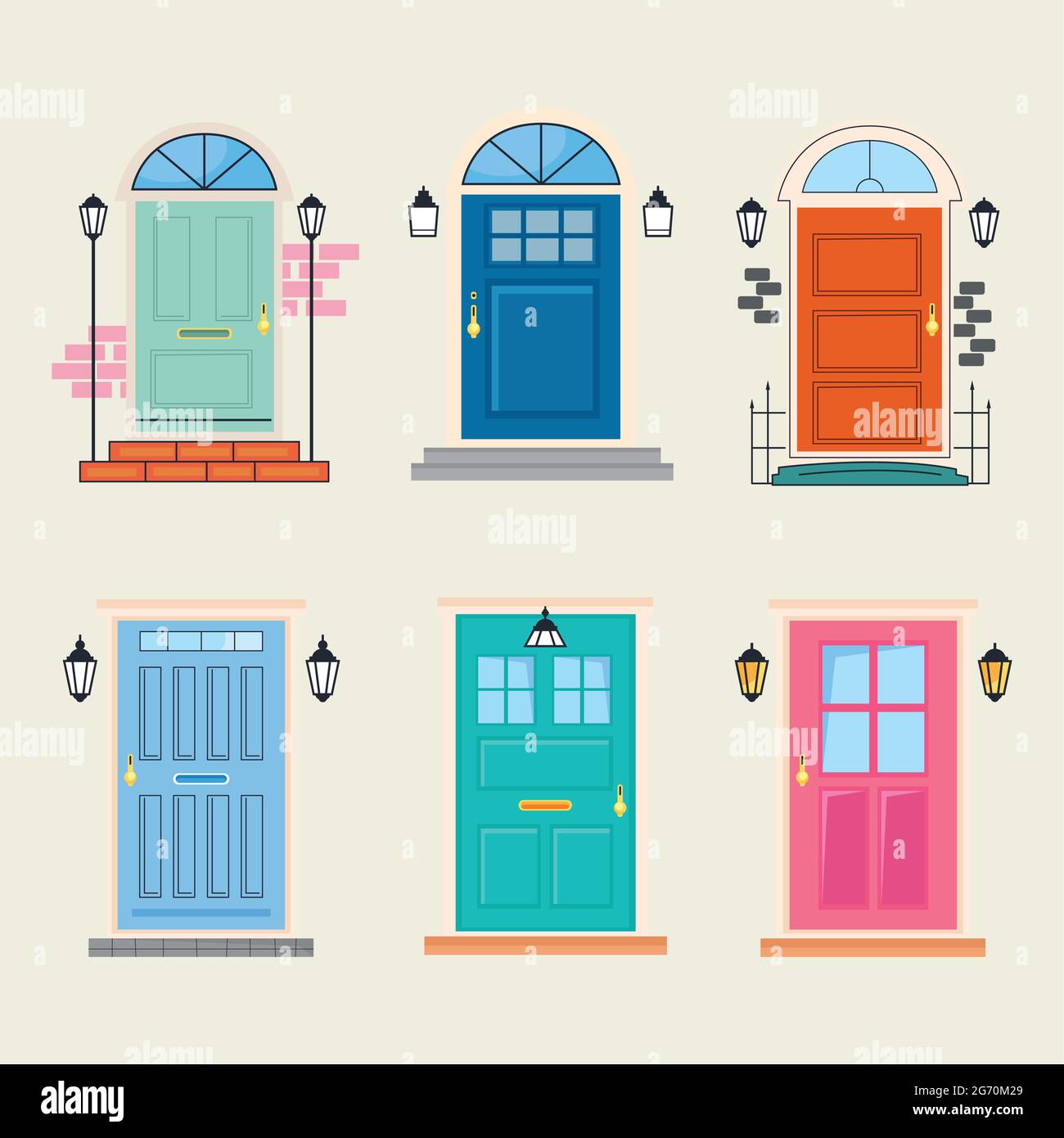 front six doors Stock Vector Image & Art - Alamy