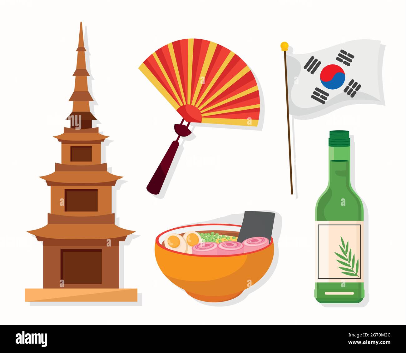 five Korean culture icons Stock Vector Image & Art - Alamy