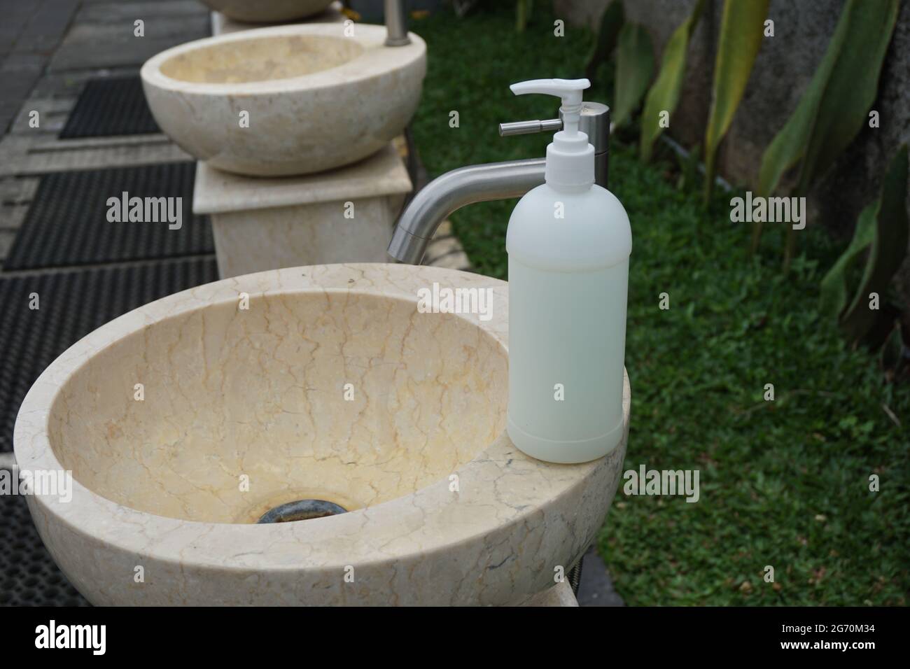 Soap for washing hand with a natural background Stock Photo - Alamy