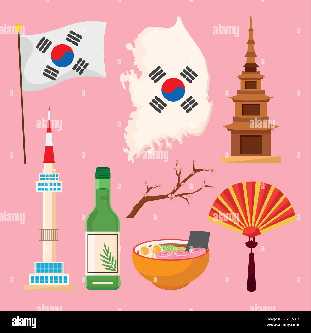 eight Korean culture icons Stock Vector Image & Art - Alamy