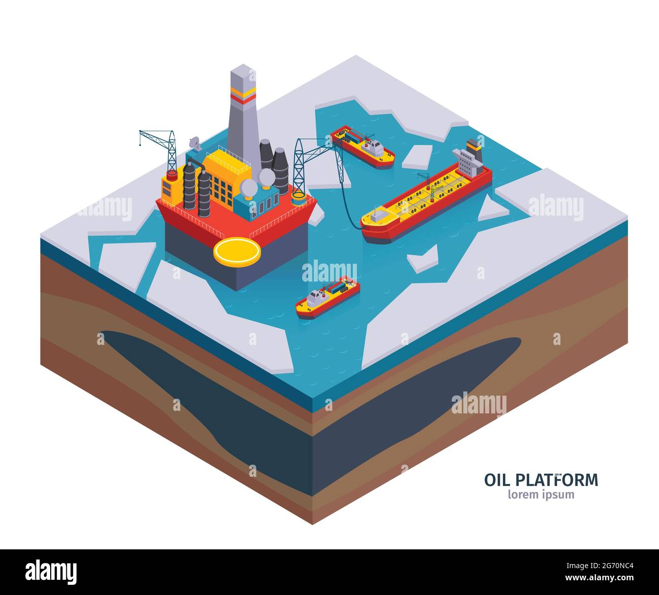 Isometric petroleum industry composition with editable text and images ...