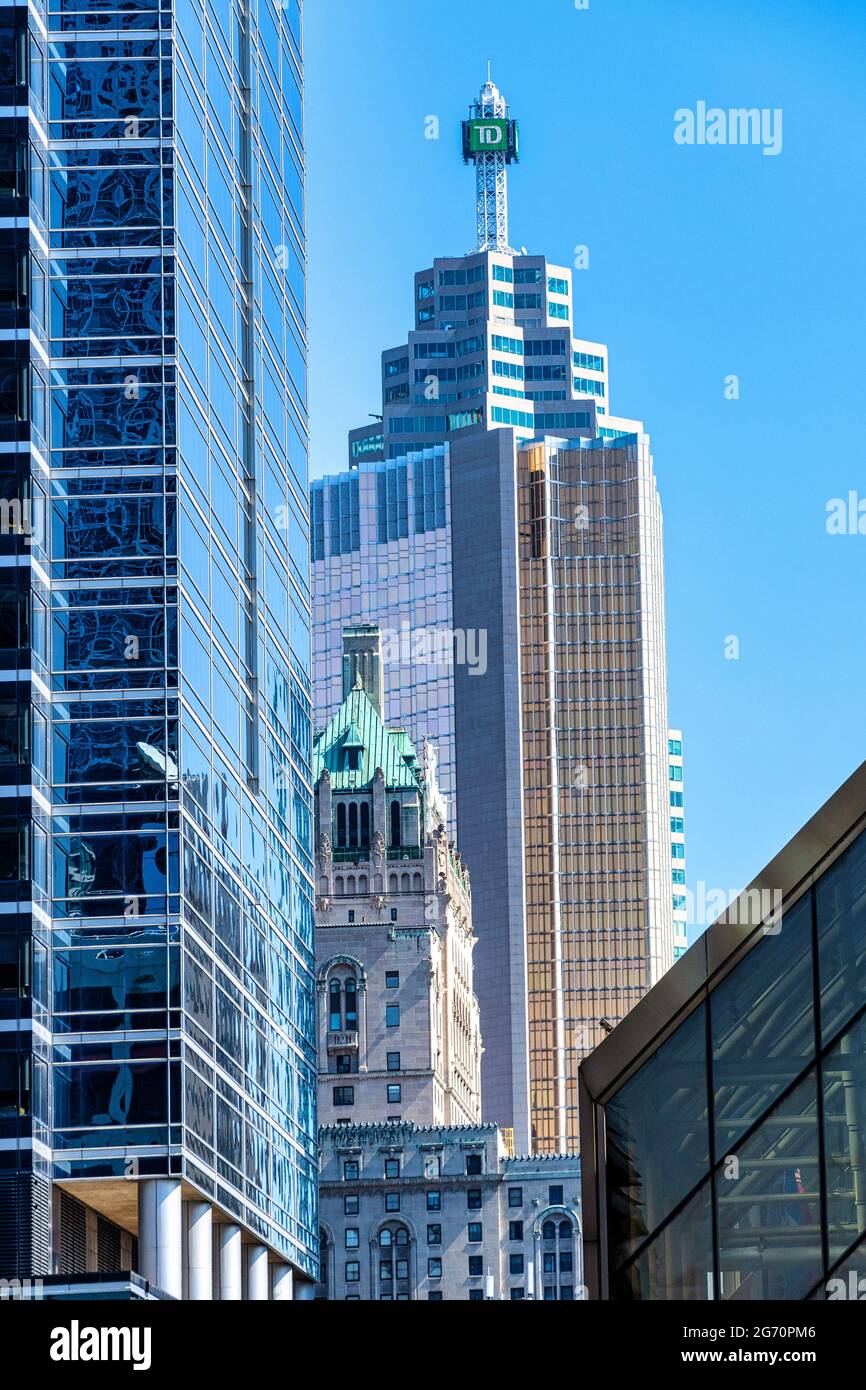 Toronto, Canada, the financial district with the TD Tower Stock Photo ...