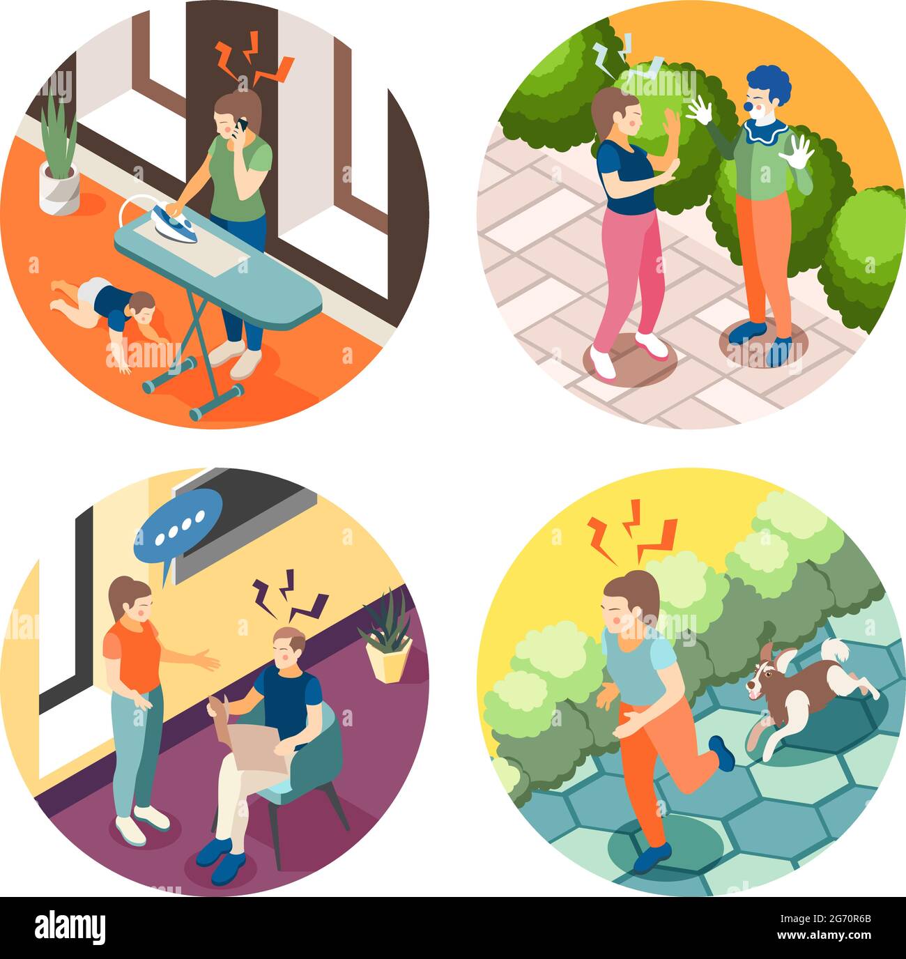 Parenting with stress Stock Vector Images - Alamy