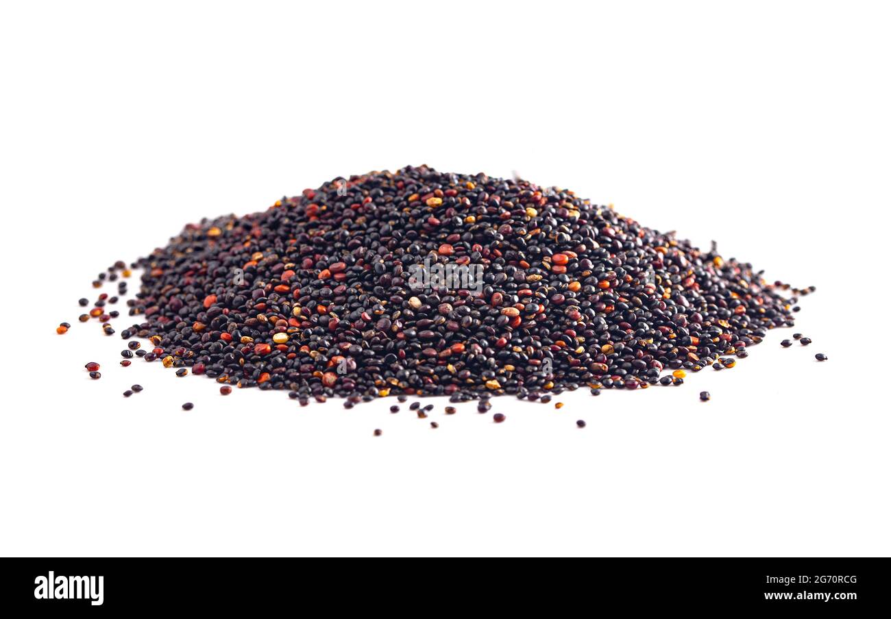 A Pile of Black Quinoa Isolated on a White Background Stock Photo - Alamy