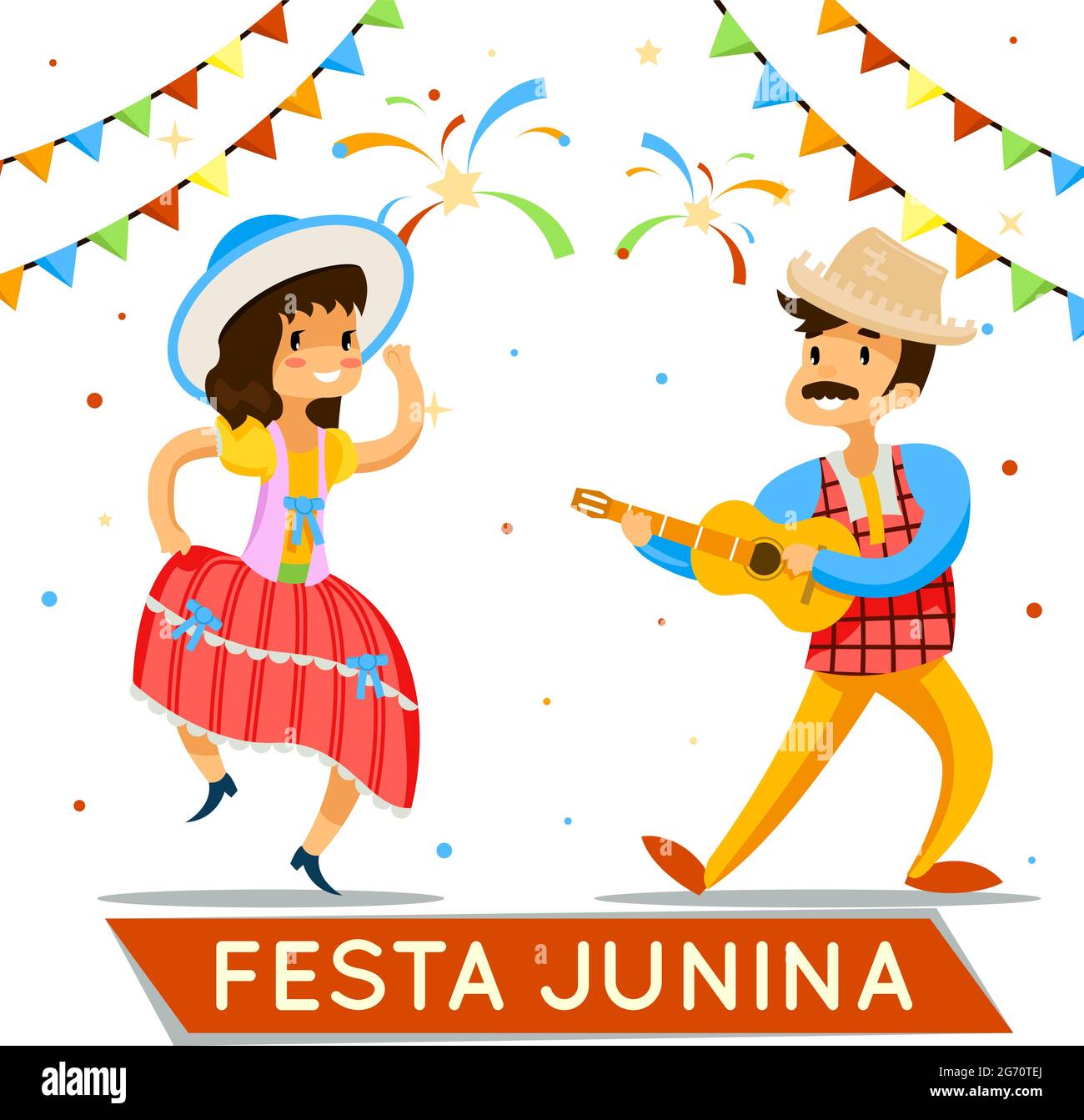 Latin American june party. Brazil june holiday poster. Happy festa ...
