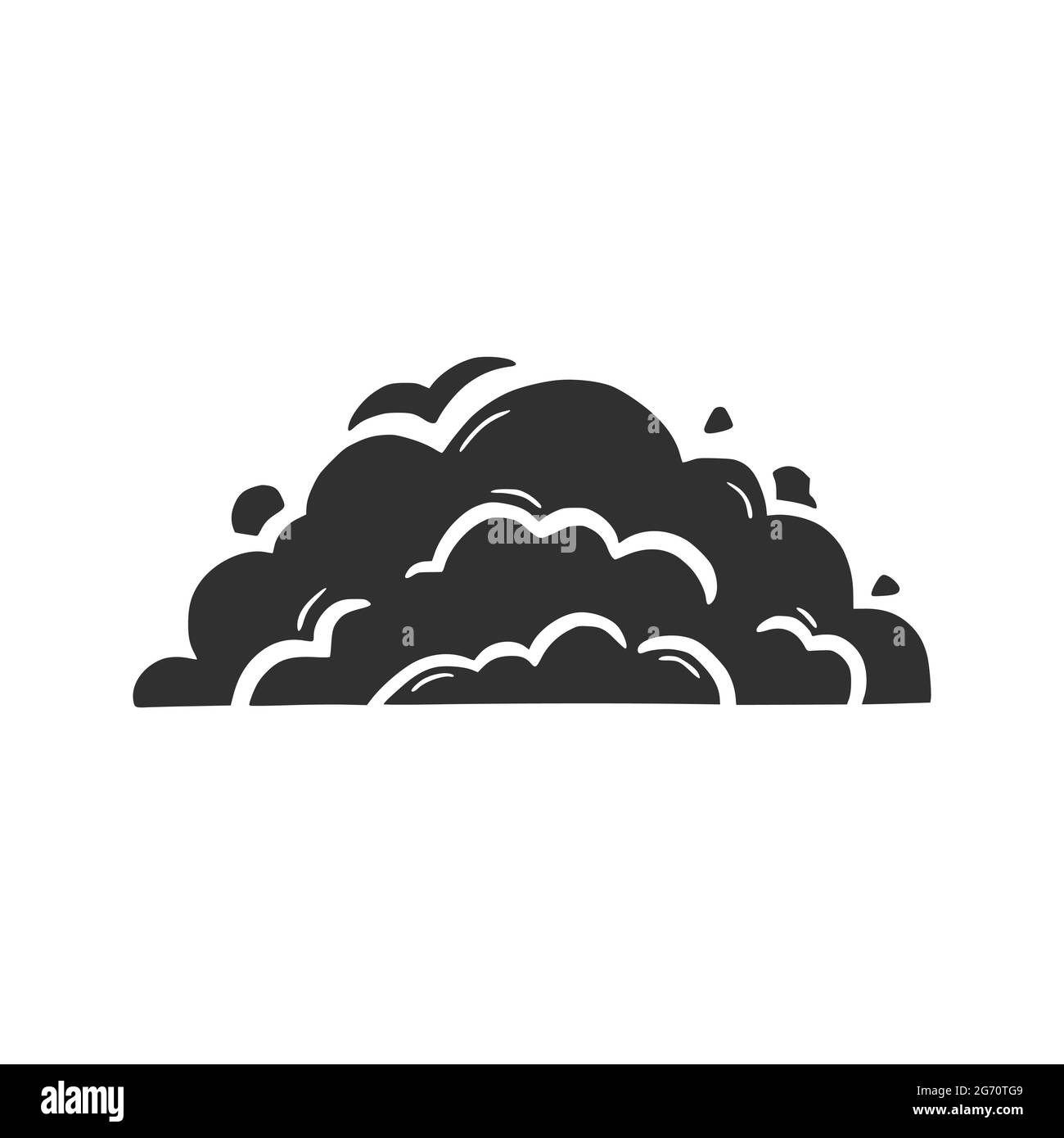 Hand drawn explosion cloud, splash smoke element. Comic doodle sketch ...
