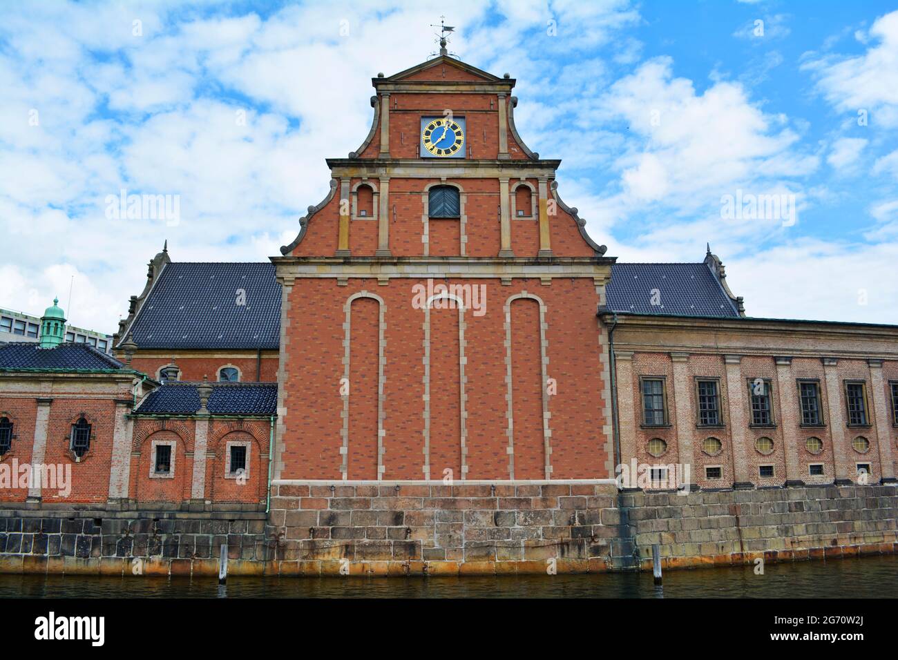 Copenhagen, Denmark - July 2021: Exterior of the famous Holmen Church ...