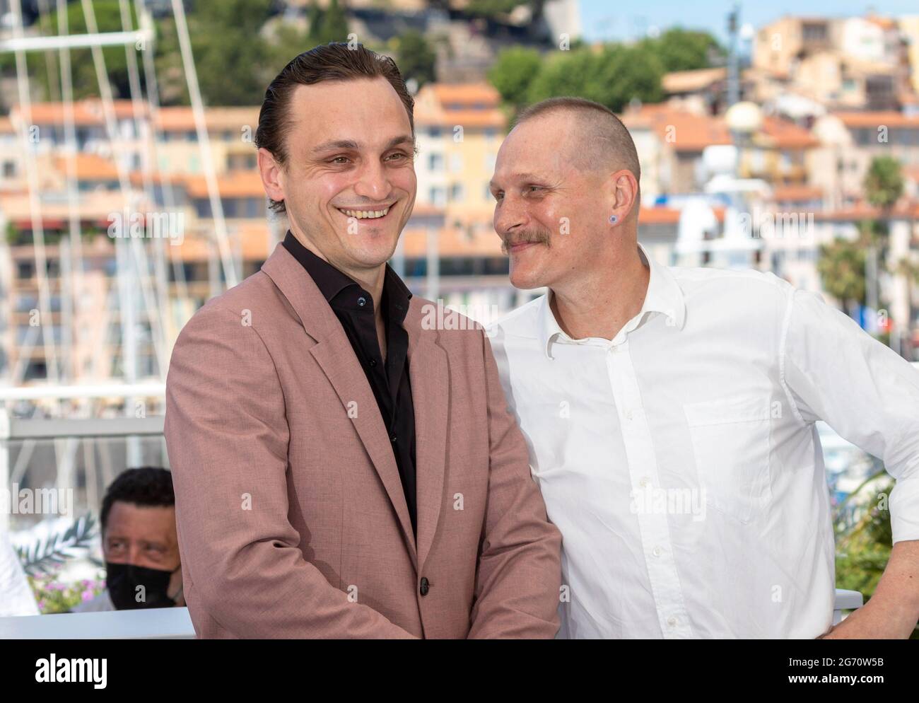 Cannes, France. 09th July, 2021. Franz Rogowski and Georg Friedrich ...