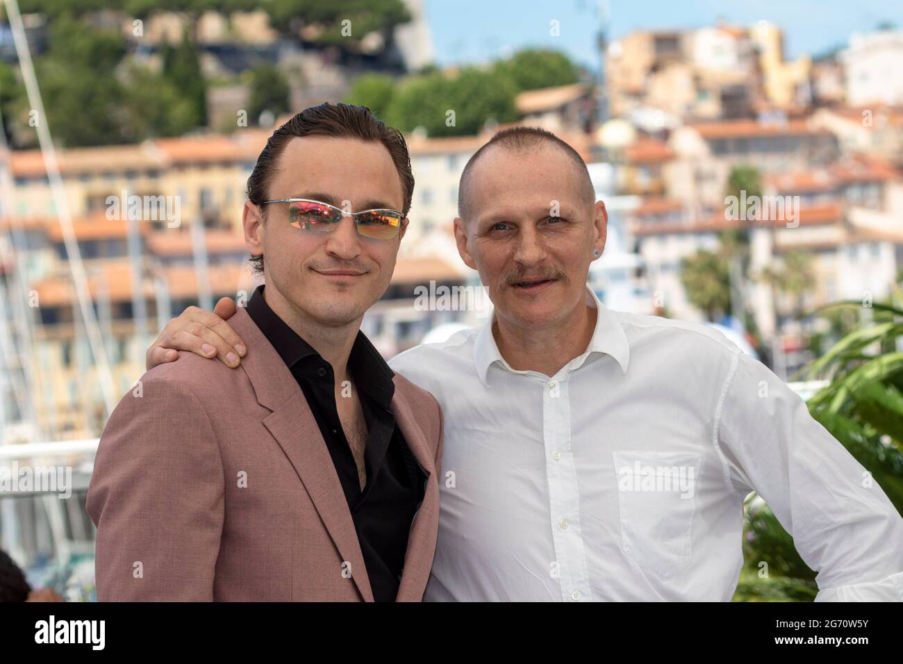 Cannes, France. 09th July, 2021. Franz Rogowski and Georg Friedrich ...