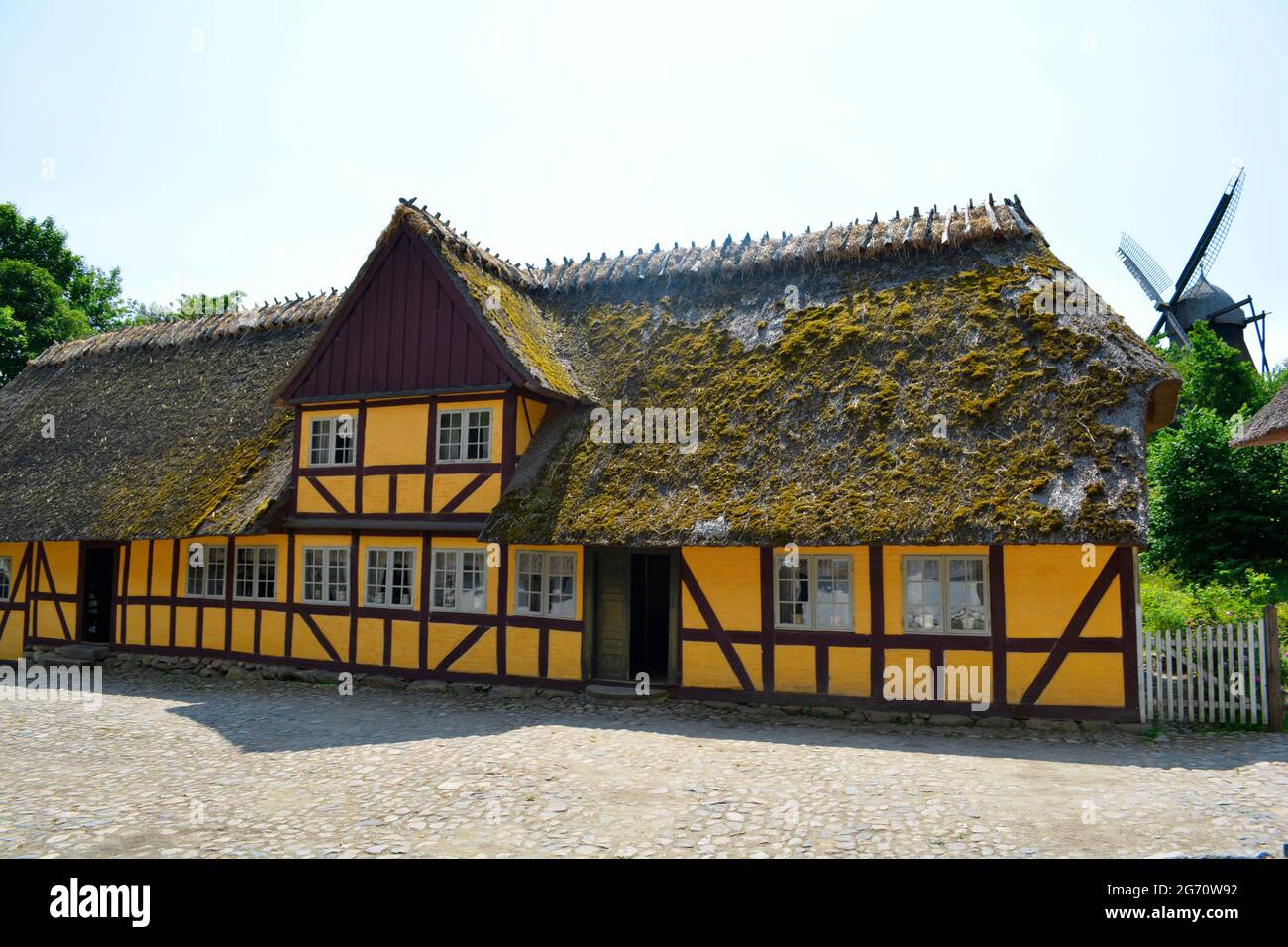 Lyngby, Denmark - July 2021: Old Watermill plant, from Ellested on East ...
