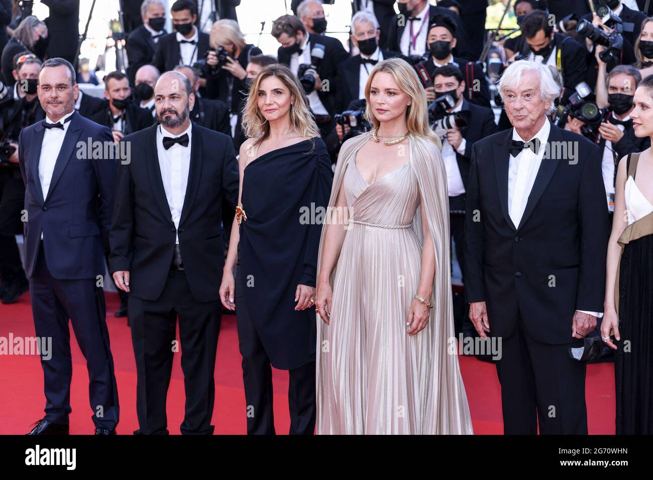 CANNES - JULY 09: Michel Merkt, David Birke, Clotilde Courau, Virginie ...