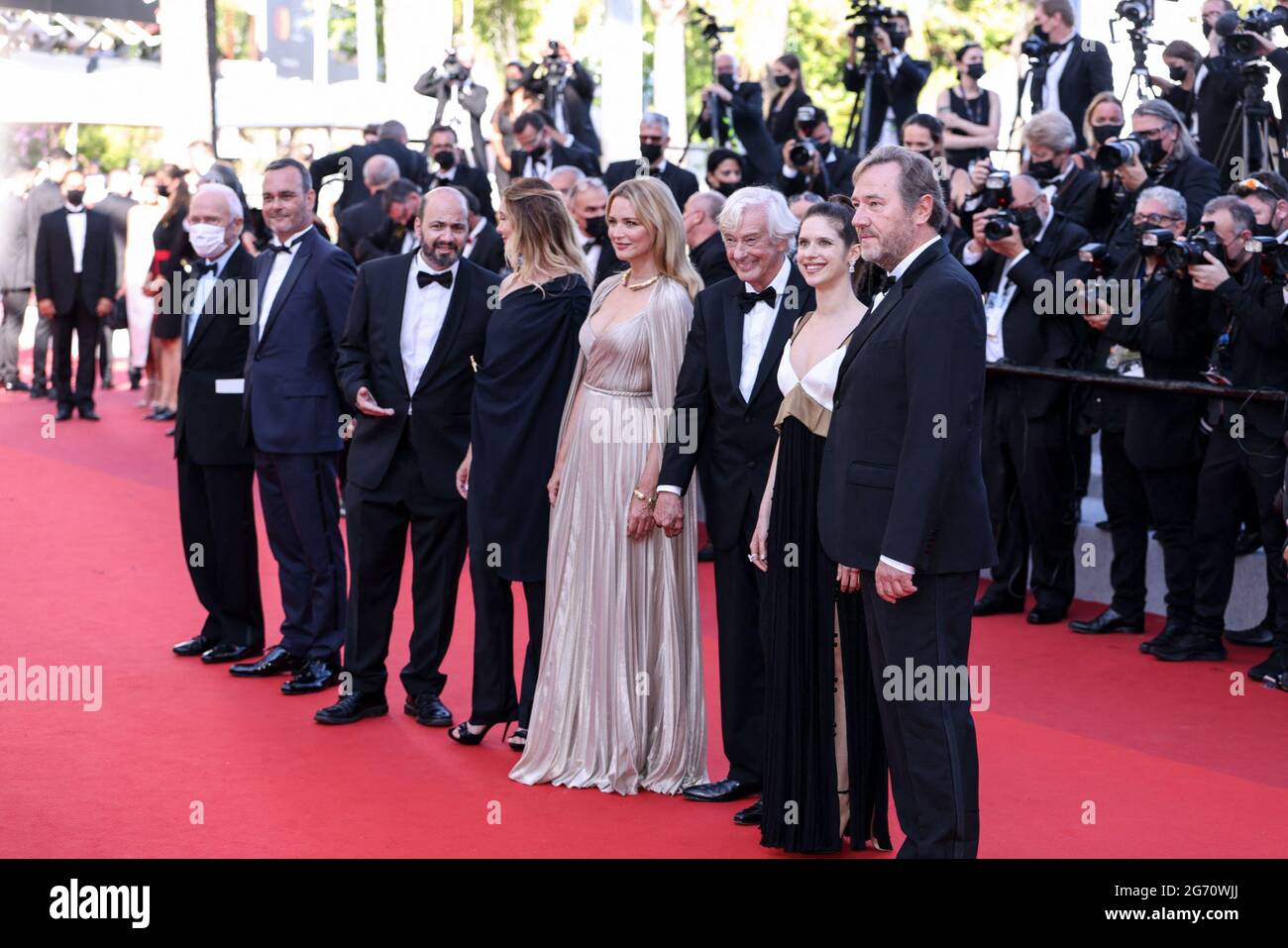 CANNES - JULY 09: Michel Merkt, David Birke, Clotilde Courau, Virginie ...