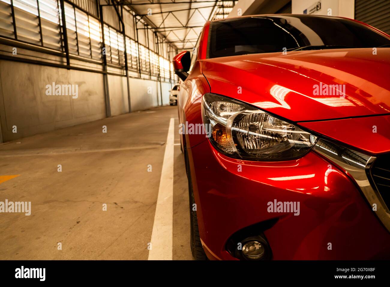 Car tail light red color on black background for customers. Using ...