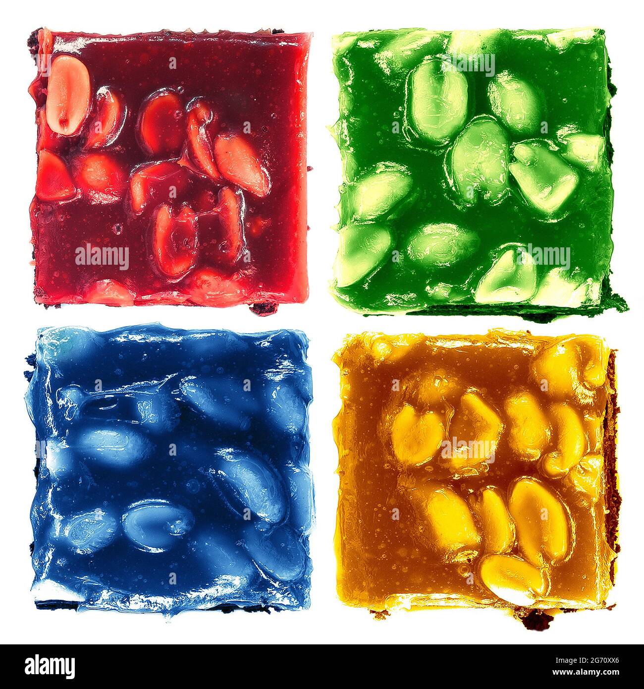 the honey-nuts, colorful set on white Stock Photo - Alamy