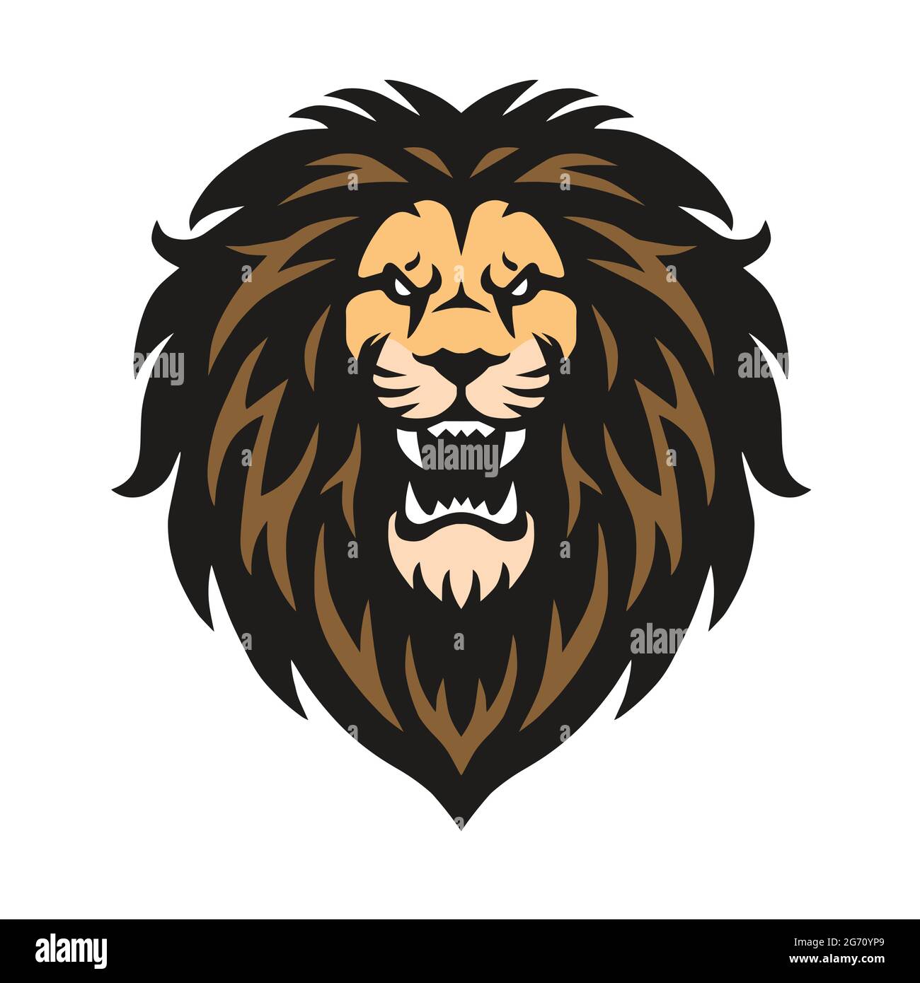 Mean Cartoon Lion Face
