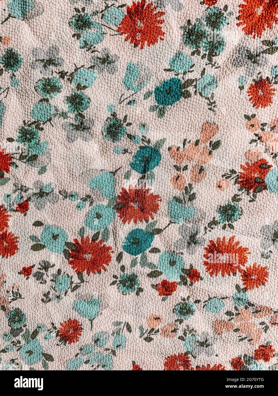 Fabric texture with a floral pattern Stock Photo - Alamy