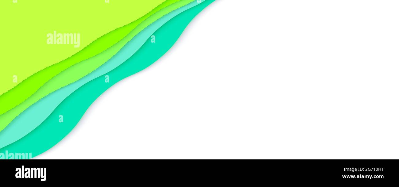 Green multi layered geometric background with shadow. Paper cut style ...