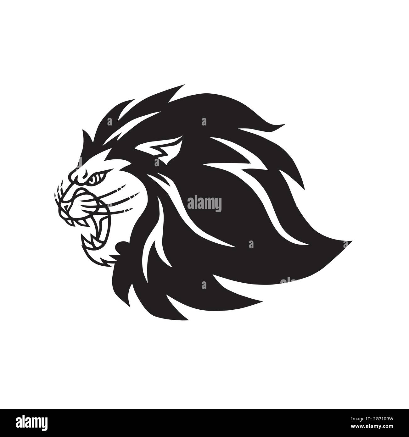 Roaring Lion Logo Mascot Vector Icon Illustration Stock Vector Image ...