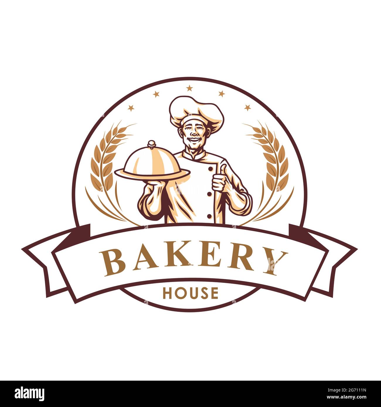 Chef Bakery Shop Logo, Sign, Template, Emblem, Vector Design Stock ...