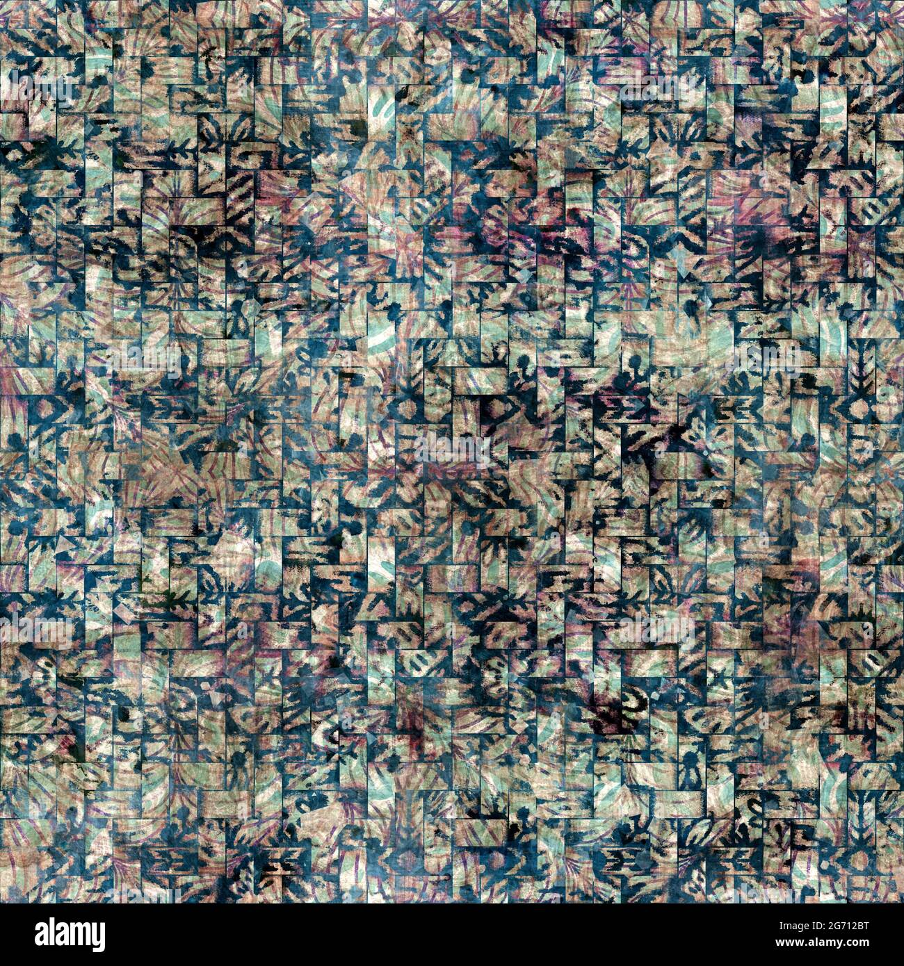 Seamless elegant mixed media pattern in navy, blue, pink, and cream ...