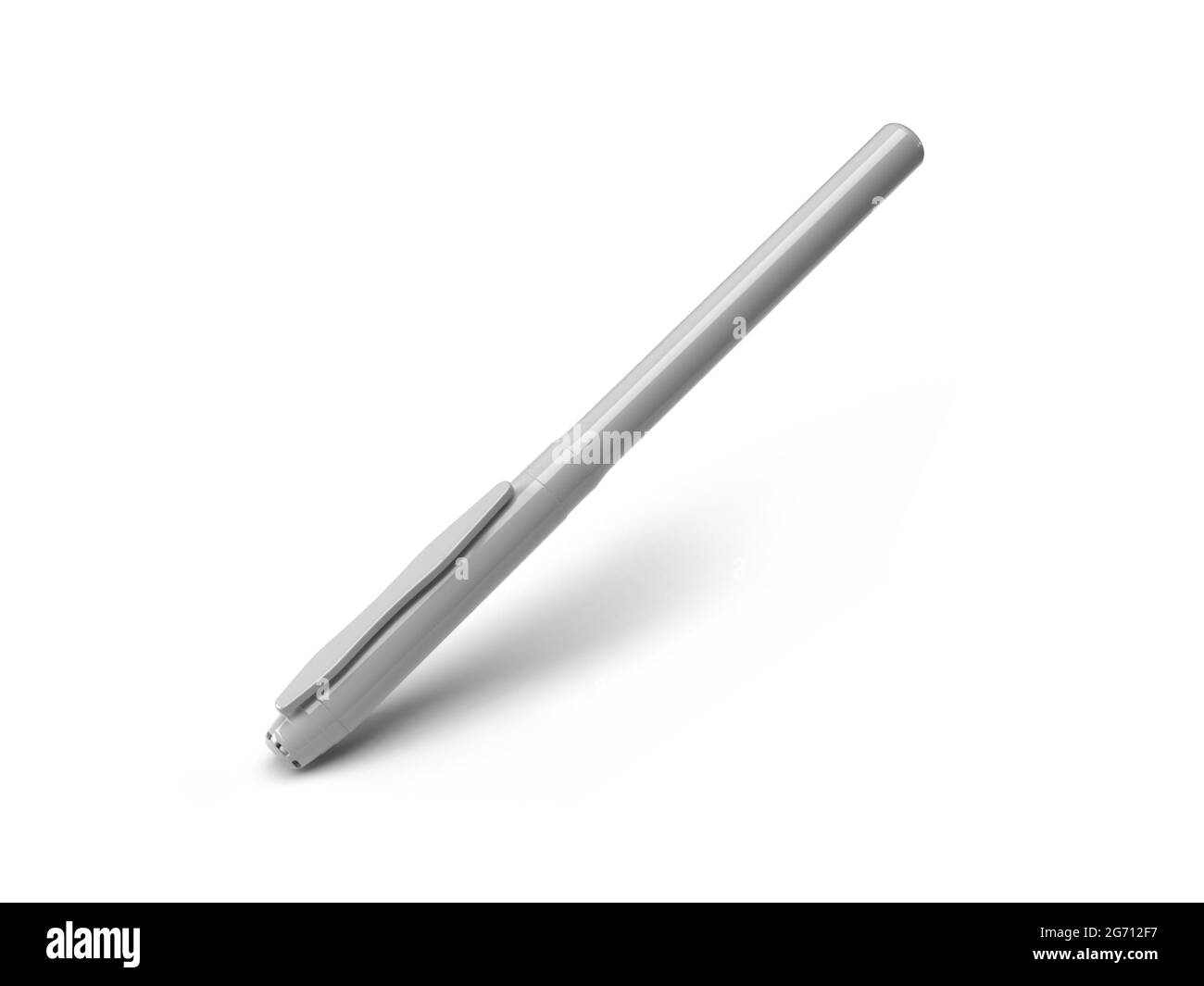 Pen with Cap 3D Illustration Mockup Scene on Isolated Background Stock ...