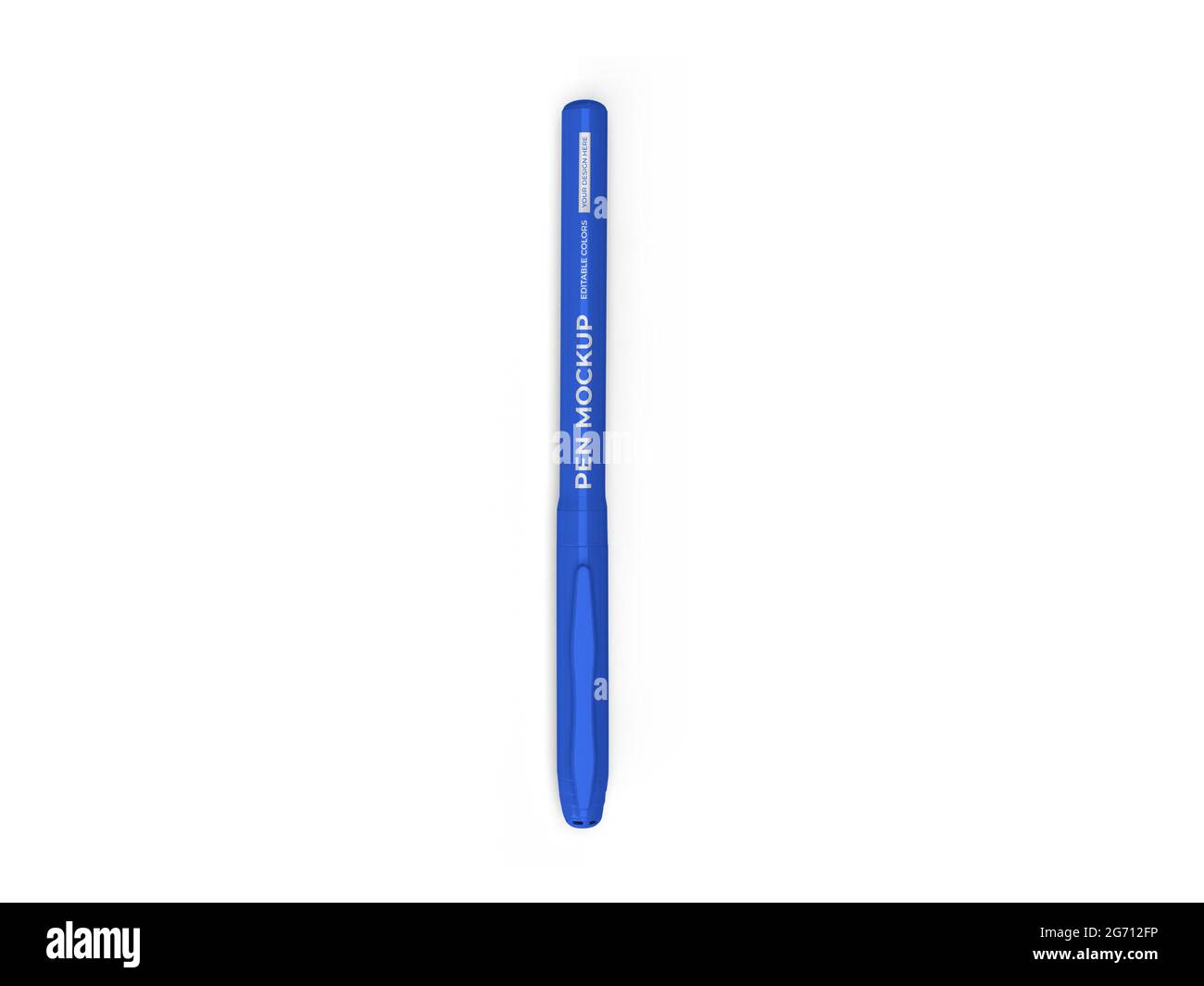 Pen with Cap 3D Illustration Mockup Scene on Isolated Background Stock ...