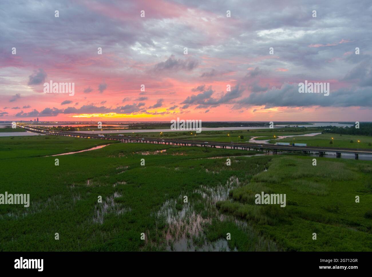 Mobile Bay at sunset in July of 2021 Stock Photo - Alamy