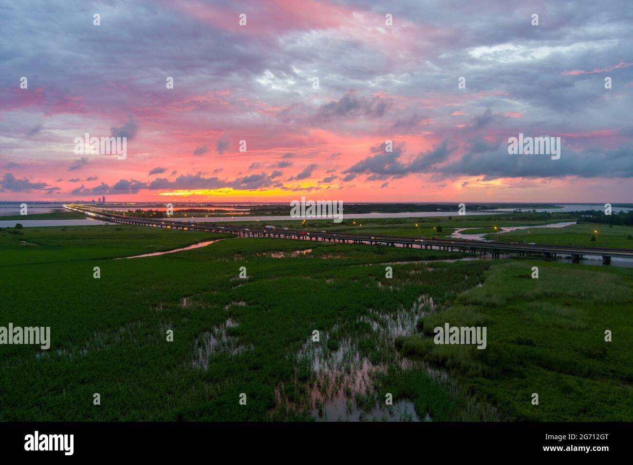 Mobile Bay at sunset in July of 2021 Stock Photo - Alamy