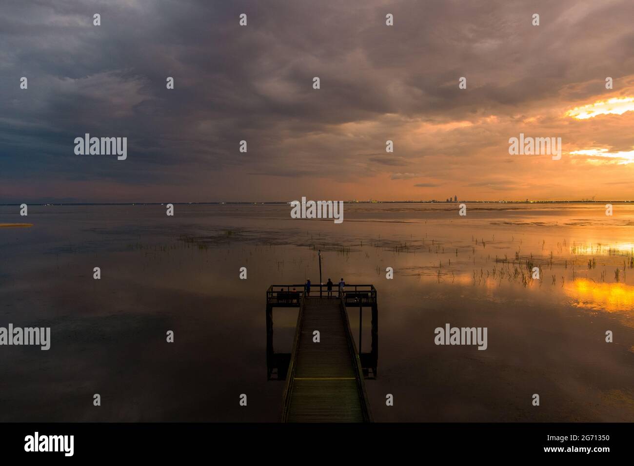 Mobile Bay pier at sunset in July of 2021 Stock Photo - Alamy