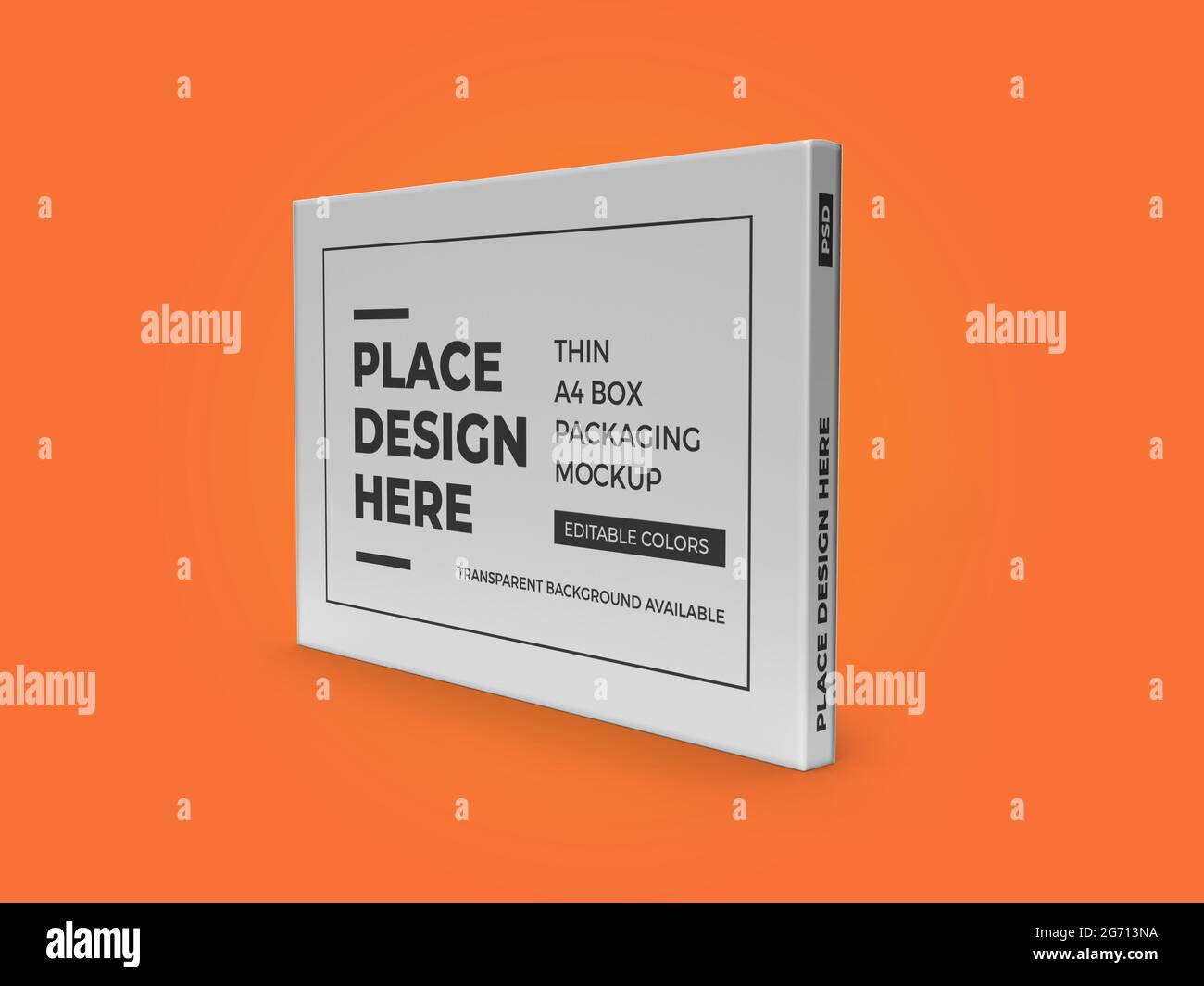 Thin A4 Box Packaging 3D illustration Mockup Scene on Isolated ...