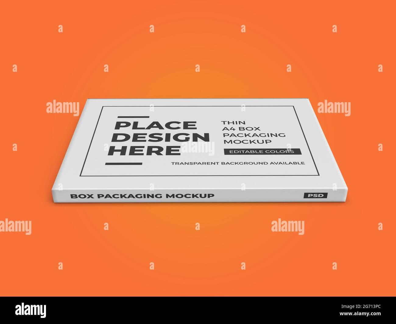 Thin A4 Box Packaging 3D illustration Mockup Scene on Isolated ...