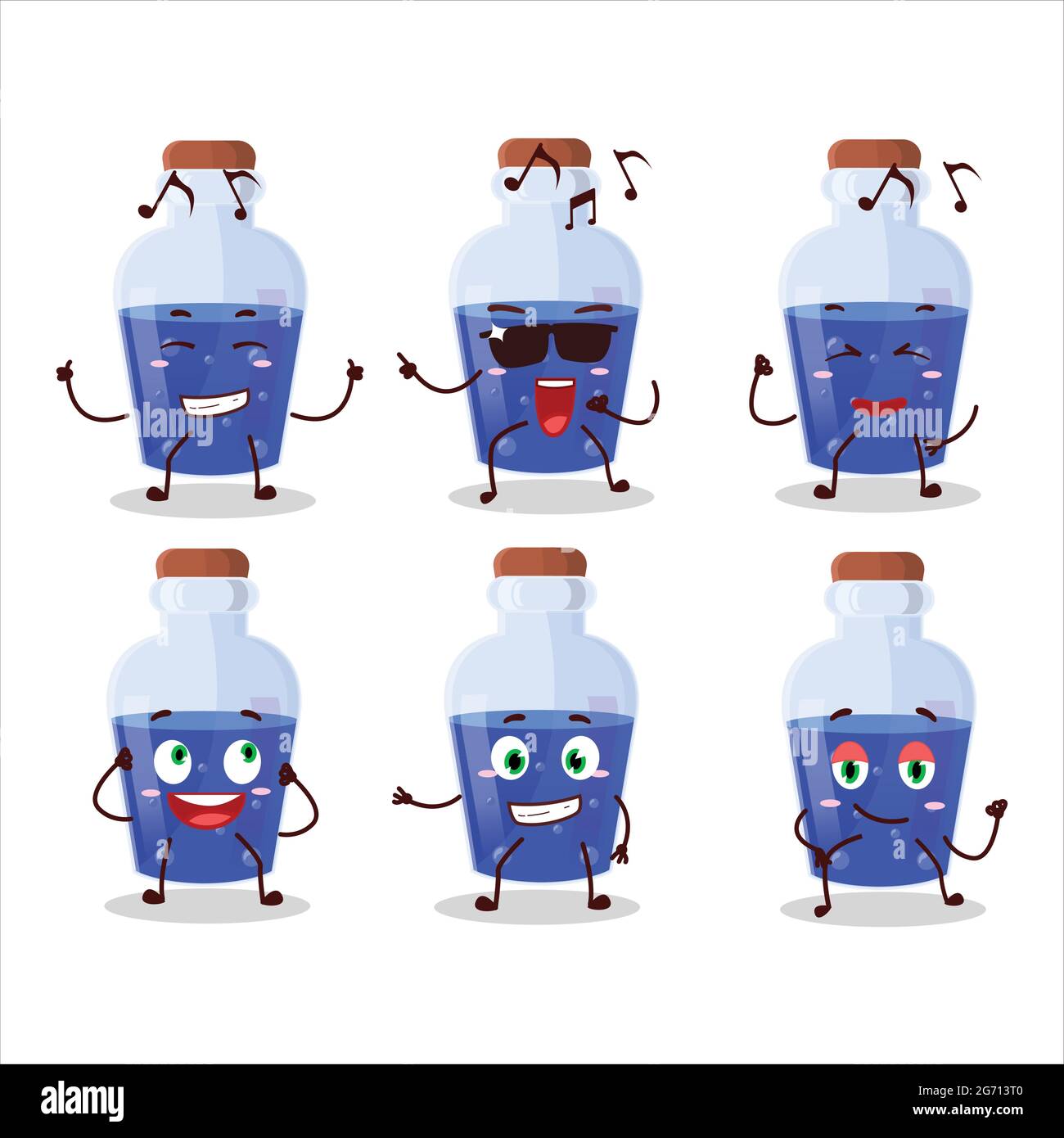 An image of blue magic potion dancer cartoon character enjoying the ...