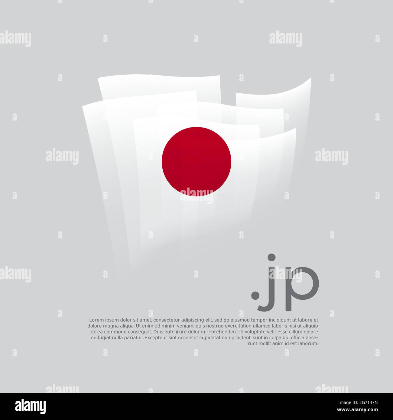 Japan flag. Vector stylized design national poster on a white ...