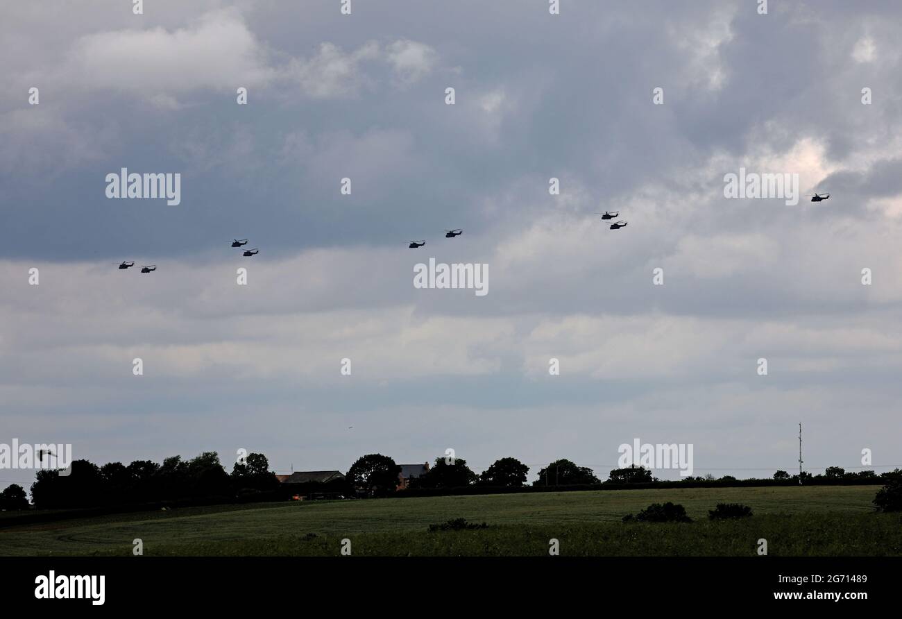 Raf helicopter flypast hi-res stock photography and images - Alamy