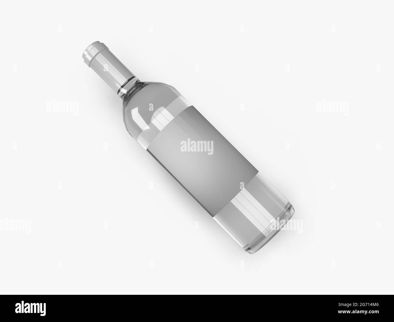 Wine Bottle 3D Illustration Mockup Scene on Isolated Background Stock ...