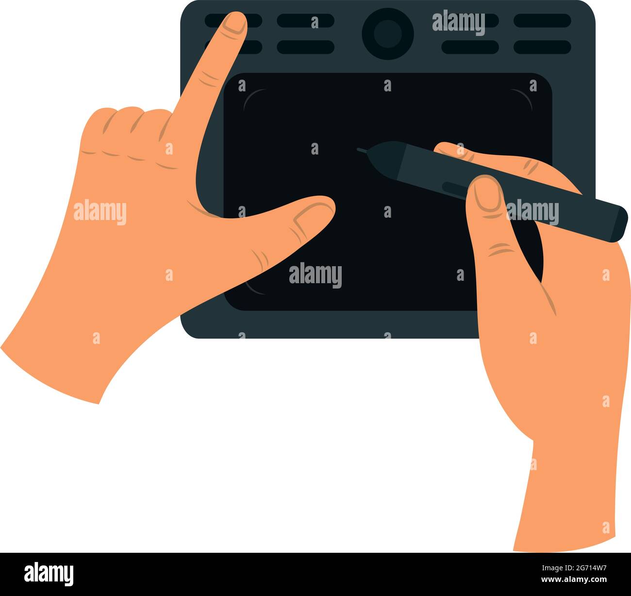 hands drawing on a tablet Stock Vector Image & Art - Alamy