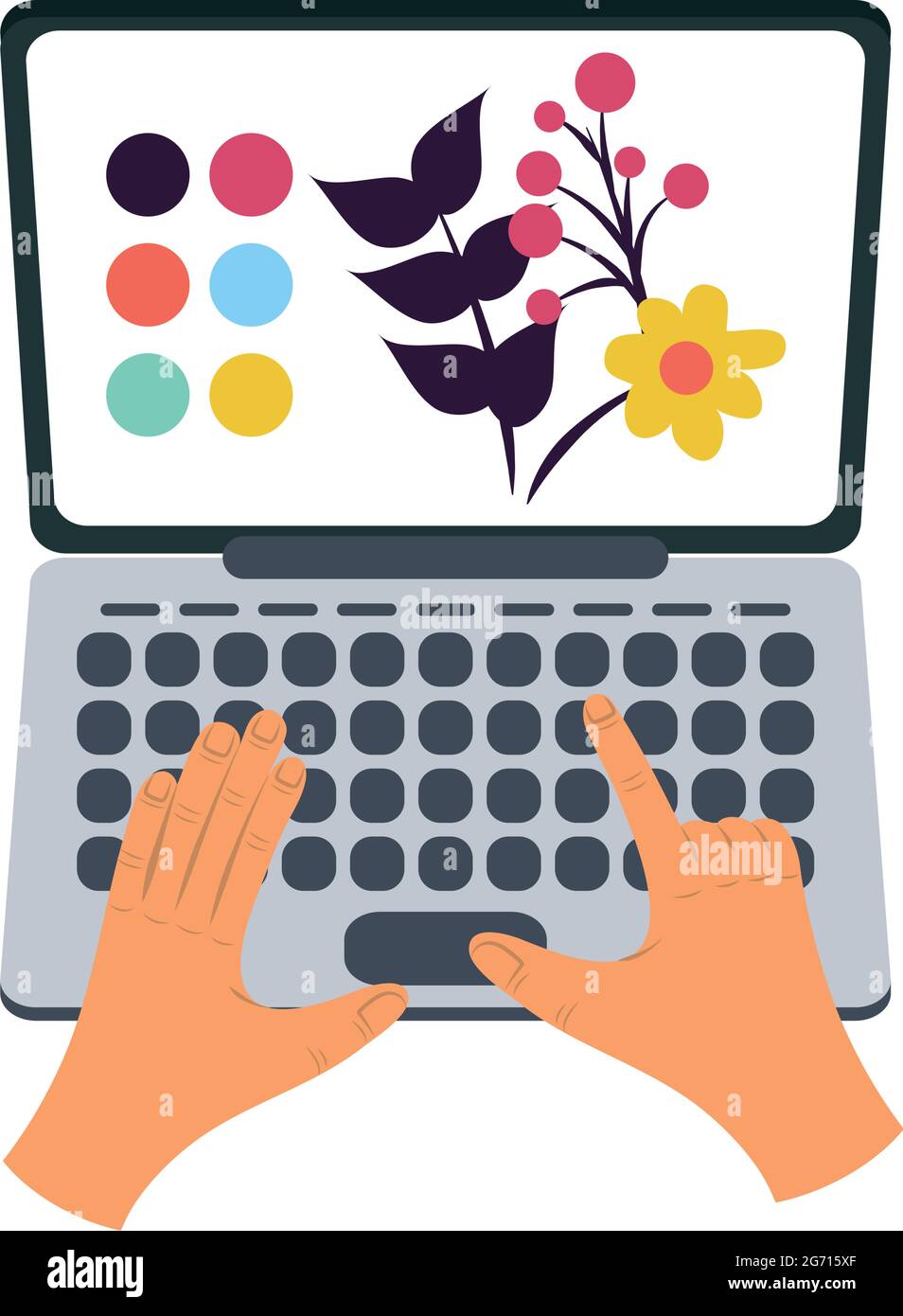 hands with a computer creating Stock Vector Image & Art - Alamy