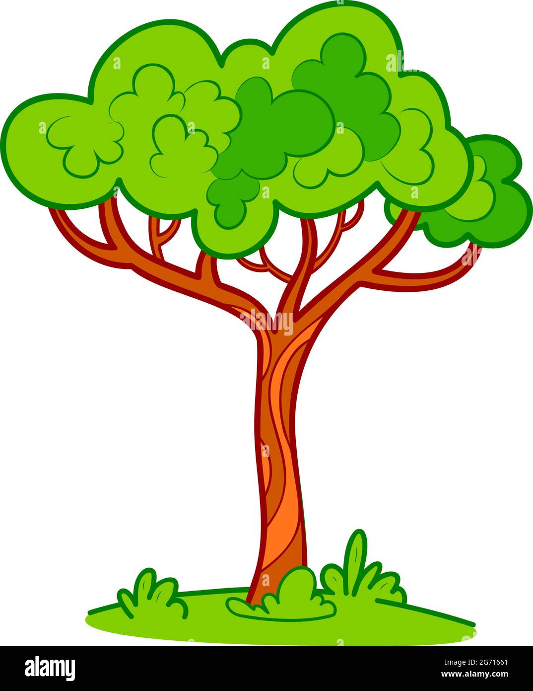 Cute tree cartoon. Tree clipart vector illustration Stock Vector Image ...