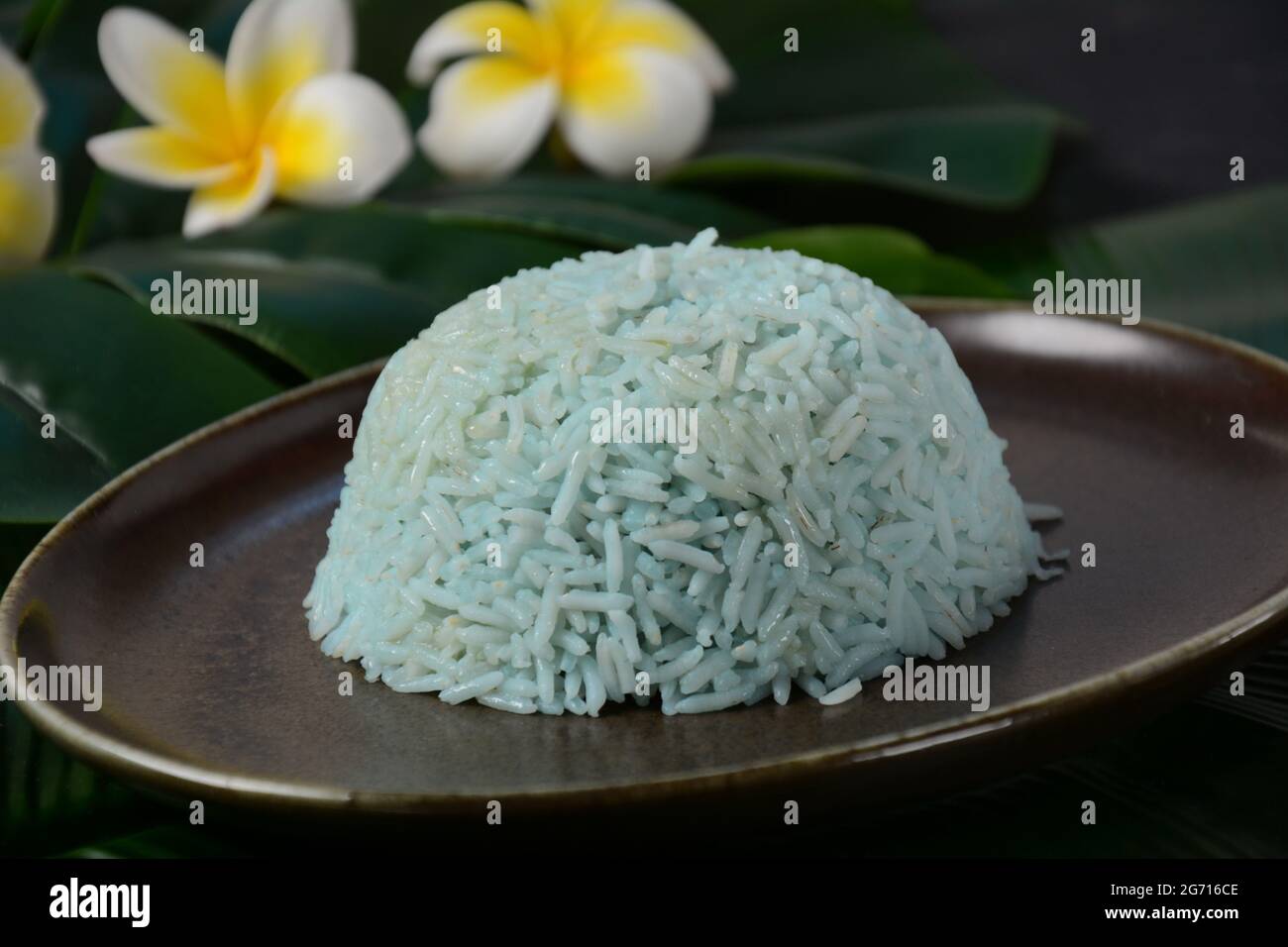 Blue Rice made from Butterfly Pea flower(Asian pigeonwings Stock Photo ...