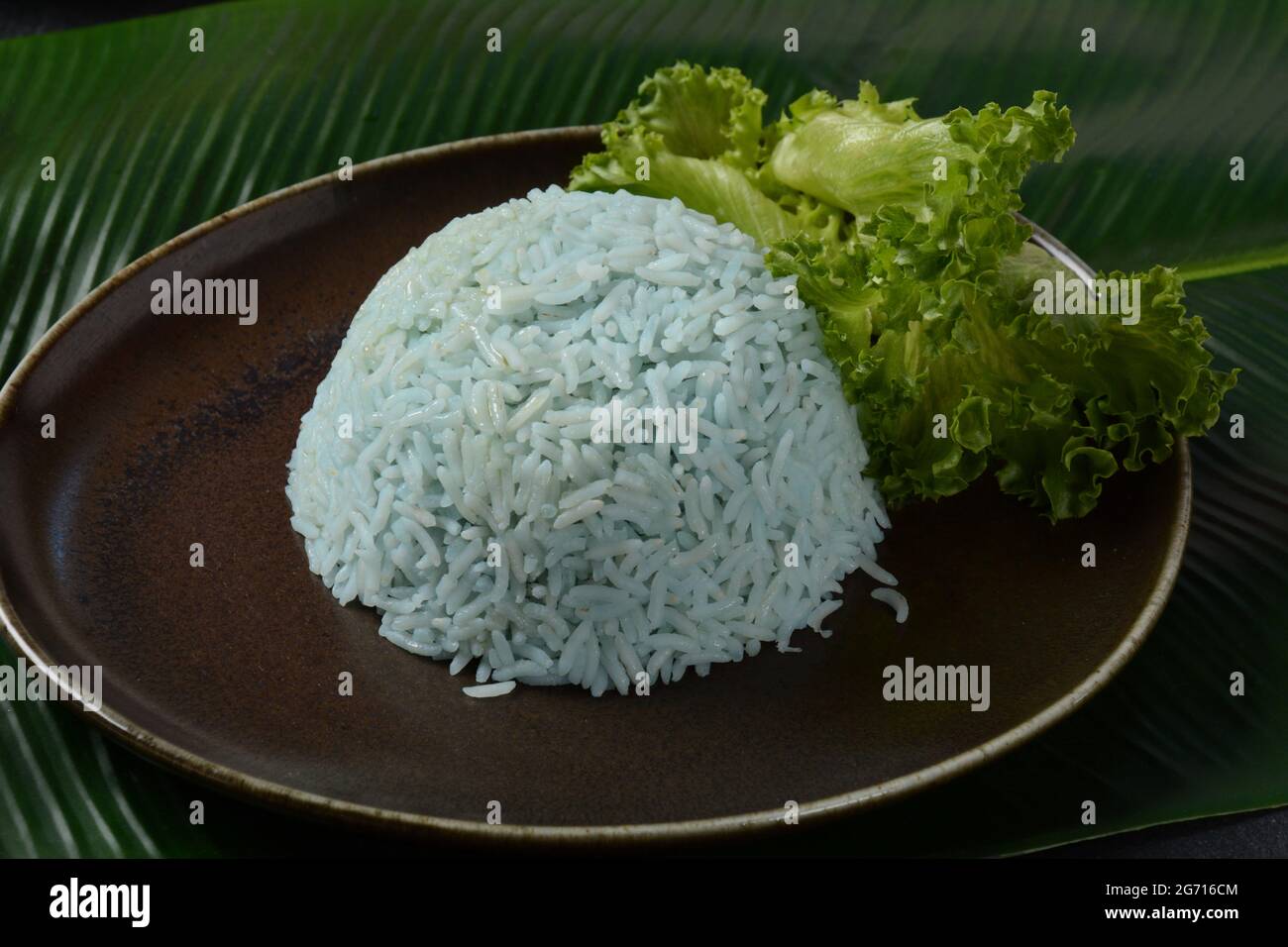 Blue Rice made from Butterfly Pea flower(Asian pigeonwings Stock Photo ...