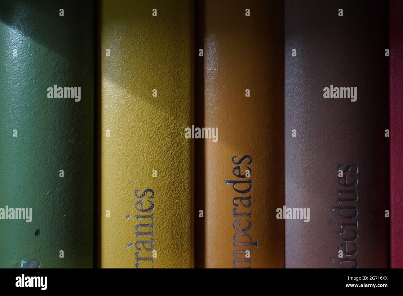 Colorful book spines hi-res stock photography and images - Alamy