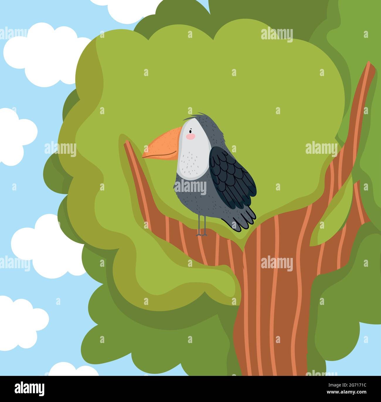 toucan on branch tree Stock Vector Image & Art - Alamy