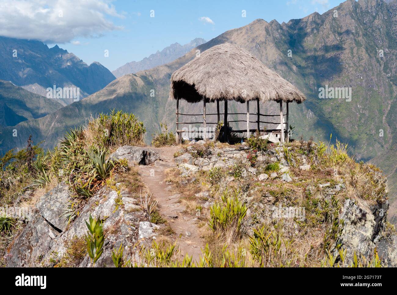 Hut at the Summit of Machu Picchu Mountain in Peru Stock Photo - Alamy